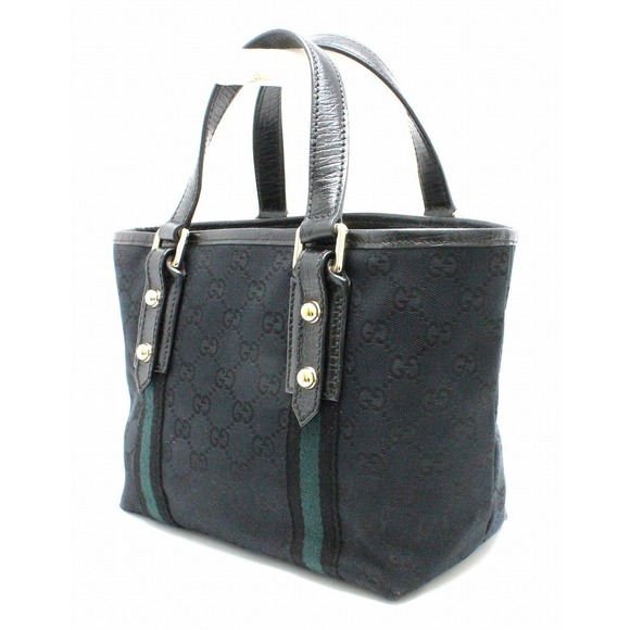 Gucci | Bags | Gucci Handbag Mini Tote Line Black Sherry Gg | Poshmark